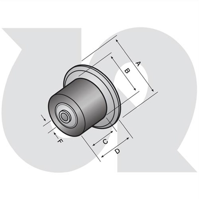 Flanged Rubber Roller (90mm dia.)