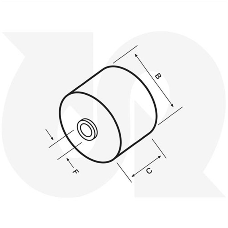 Rubber Support Roller (95mm dia.)