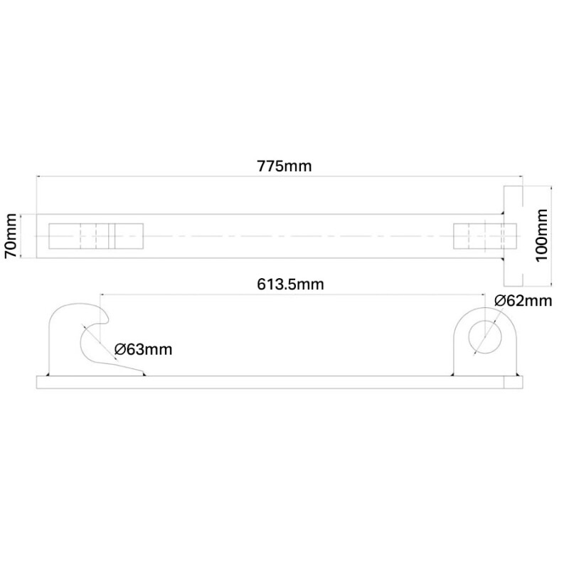 Volvo/JCB Industrial Type Weld-on Attachment Bracket, 615mm (1 pair)