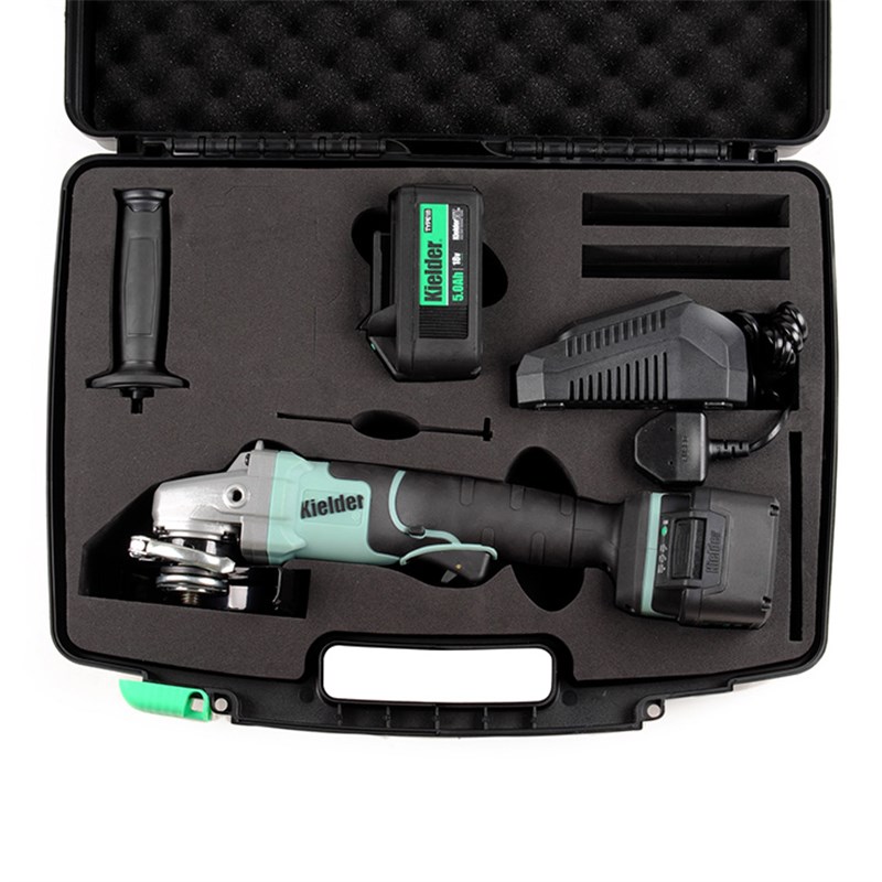 Kielder KWT-013-02 4.1/2” 18V Brushless Angle Grinder with 2 x 5.0Ah Li ...