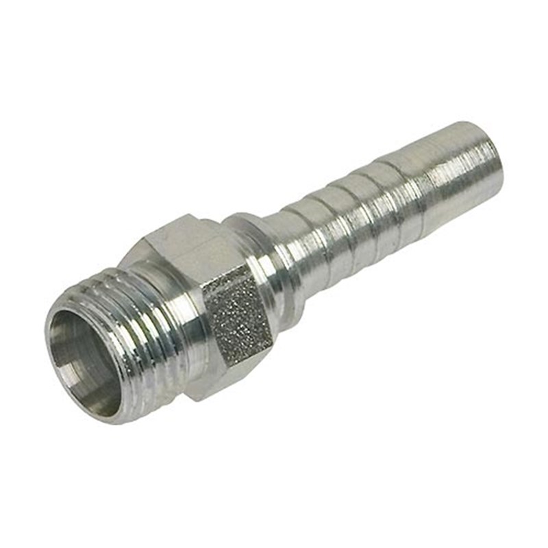M14 (8L) Metric Male x 1/4" Bore Hose End (Crimp-on Fitting)