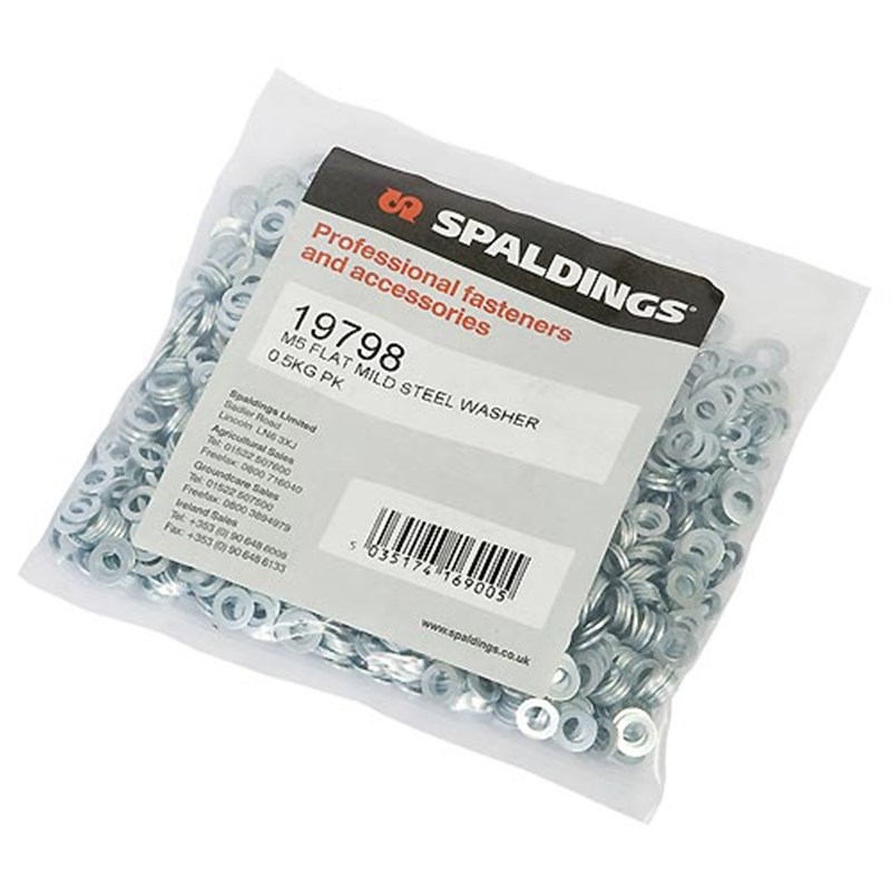 M5 Plated Flat Mild Steel Washers (Pk 0.5 Kg)