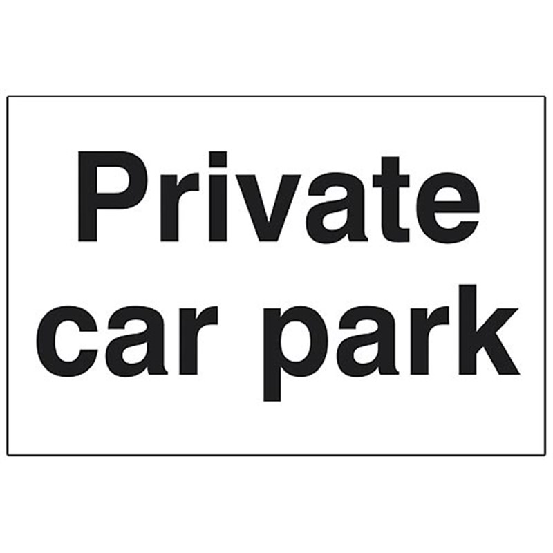 Private Car Park Sign 300 x 200 x 3mm
