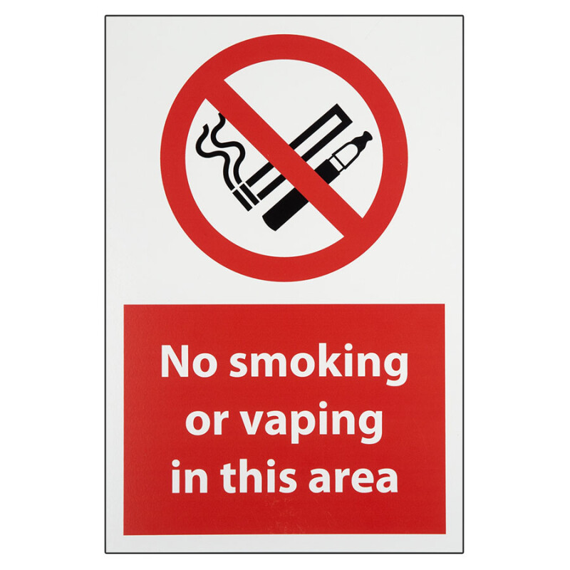 No Smoking Or Vaping Sign 200 x 300 x 3mm
