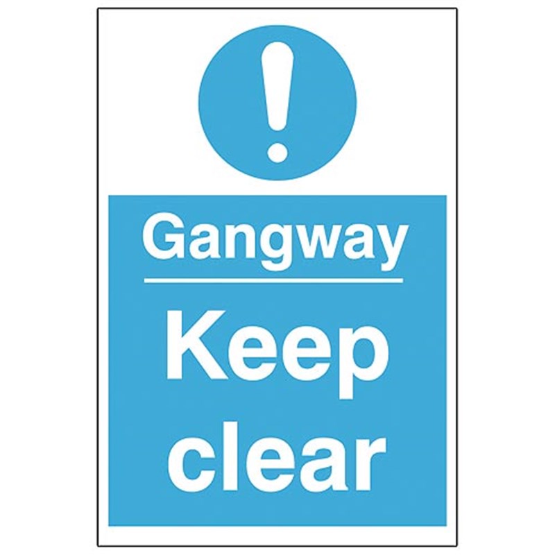 Gangway Keep Clear Sign 200 x 300 x 1mm