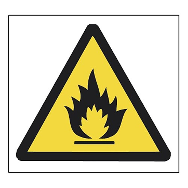 Highly Flammable Self-adhesive Safety Sticker 100 x 100mm